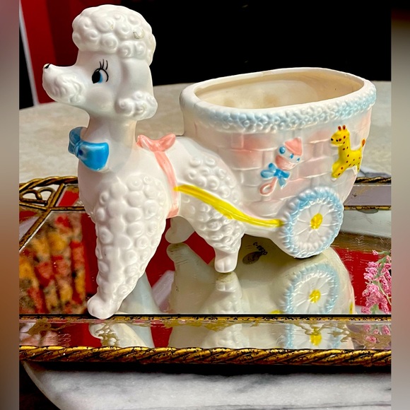 napco | Accents | Vintage Napco Poodle Planter Pink Blue W Giraffe ...